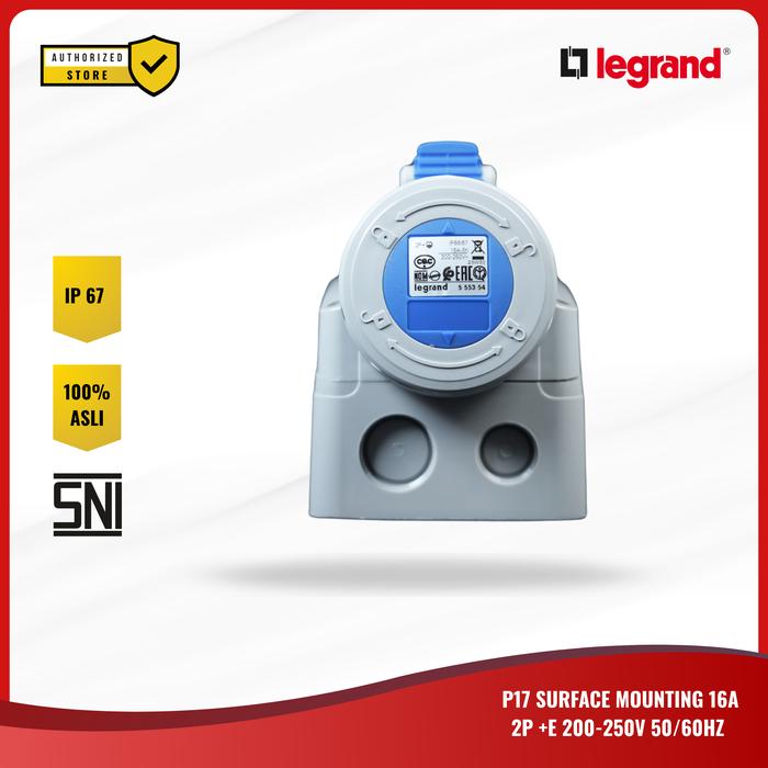 Promo Legrand Socket Industri Surface Mounting P17 Tempra IP67 16A 2P+E ...