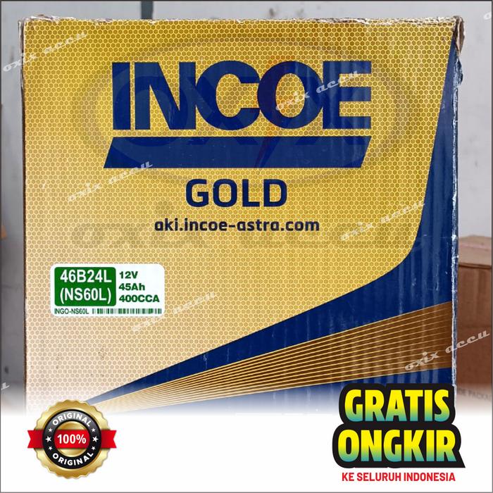 Jual Incoe Gold NS60 / NS60L (46B24R / 46B24L) 12V 45Ah Original - Aki ...