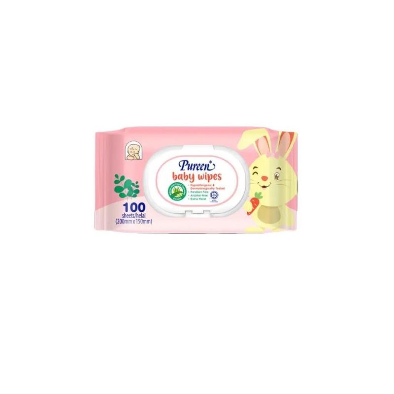 Pureen Baby Wipes Pink Value Pack 2x100's ( Paraben Free ) Aloe ...