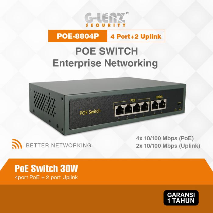 Promo G-Lenz Security Switch Hub 4/8/16 Port CCTV IP Cam 100Mbps ...