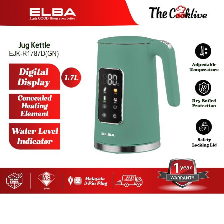 Elba 1.7L Jug Kettle EJk-R1787D(GN) Cerek Pemanas Air with Stainless ...