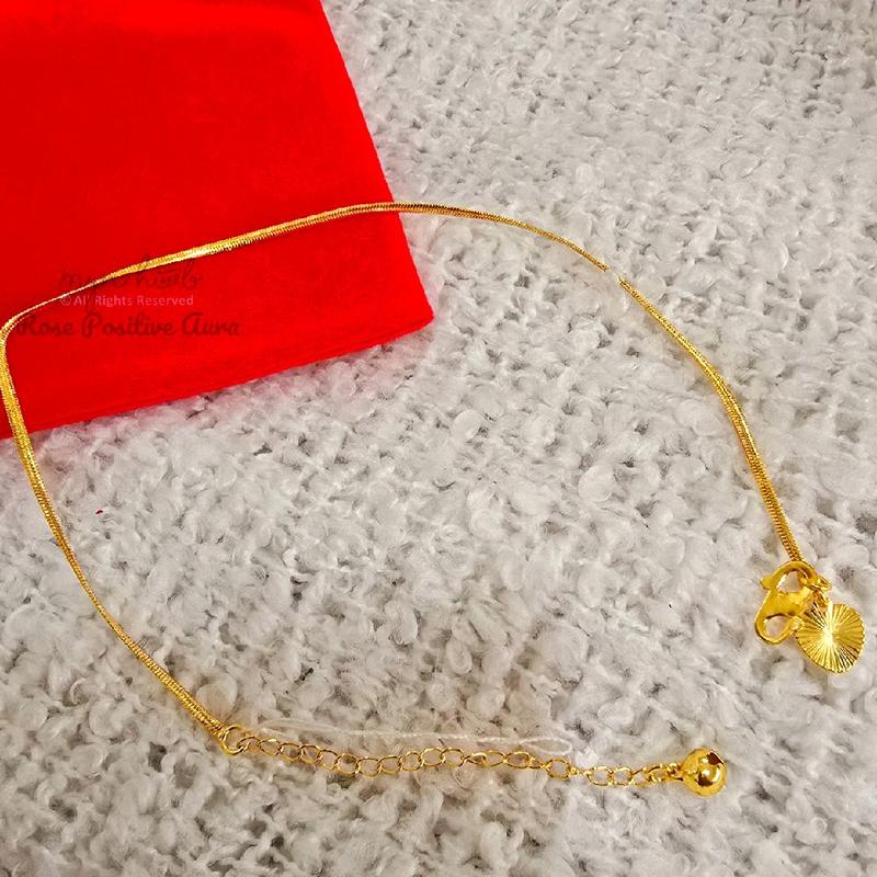 (Bangkok gold) anklet thin snake skin adjustable. s hook come with chop ...