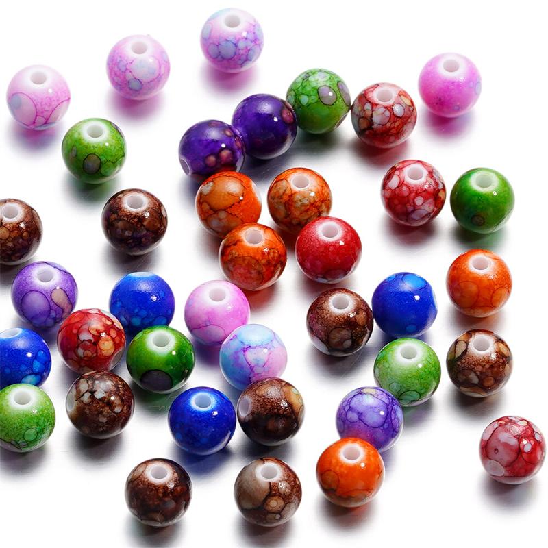 Manik Bulat Porselin Biru Putih Akrilik, St. kunkka, 30Pcs, 8mm ...