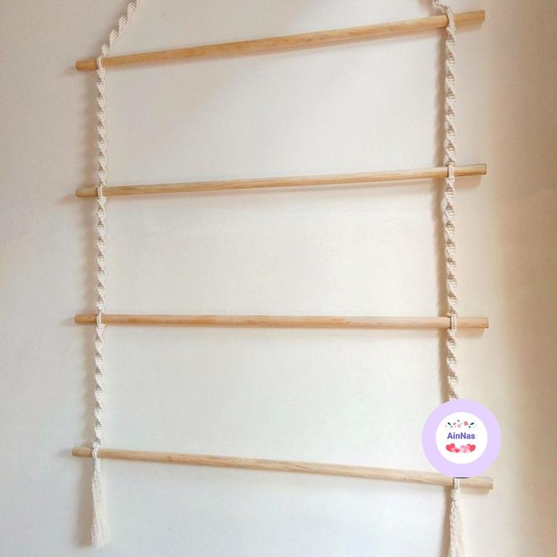 Macrame Ladder Hanger / Macrame Gantungan / Macrame Wall Decor - Shop ...