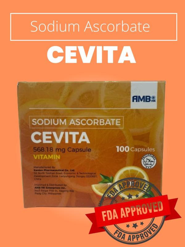 CEVITA Sodium Ascorbate 100's Capsules 568.18mg Healthcare Supplement ...