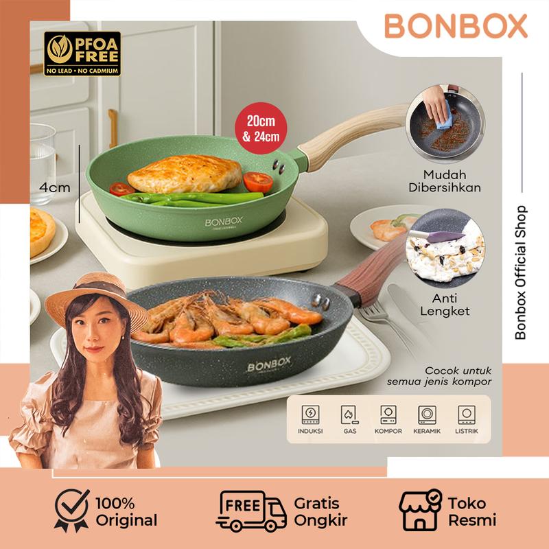 【Live Exclusive】BONBOX BKE41202 Frying Pan 24 cm Panci Penggorengan ...