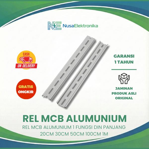 Promo REL MCB ALUMINIUM DIN RAIL 20CM 30CM 50CM 100CM DUDUKAN MCB PANEL ...