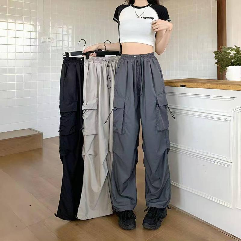 Seluar Pakaian Kerja, untuk Wanita, Nipis, Pinggang Tinggi, Kaki ...