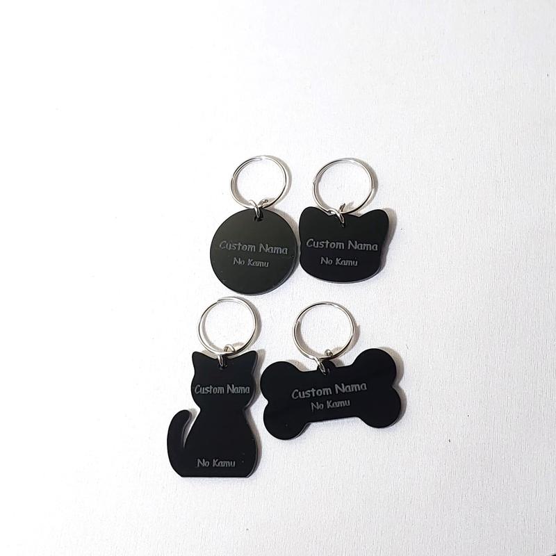 Liontin Kalung Kucing Akrilik Hitam Custom Nama - Shop | Tokopedia