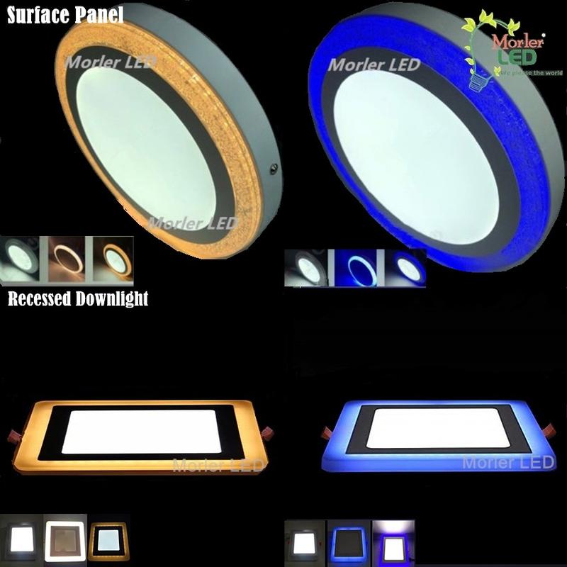 LED Blue / Yellow 2 color / 3 modes Panel Downlight 6W+3W / 12W+4W ...