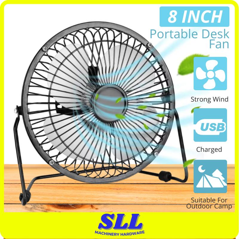 USB 8 INCH Desk Fan Extra Strong Wind Portable Large Tableto - TikTok ...