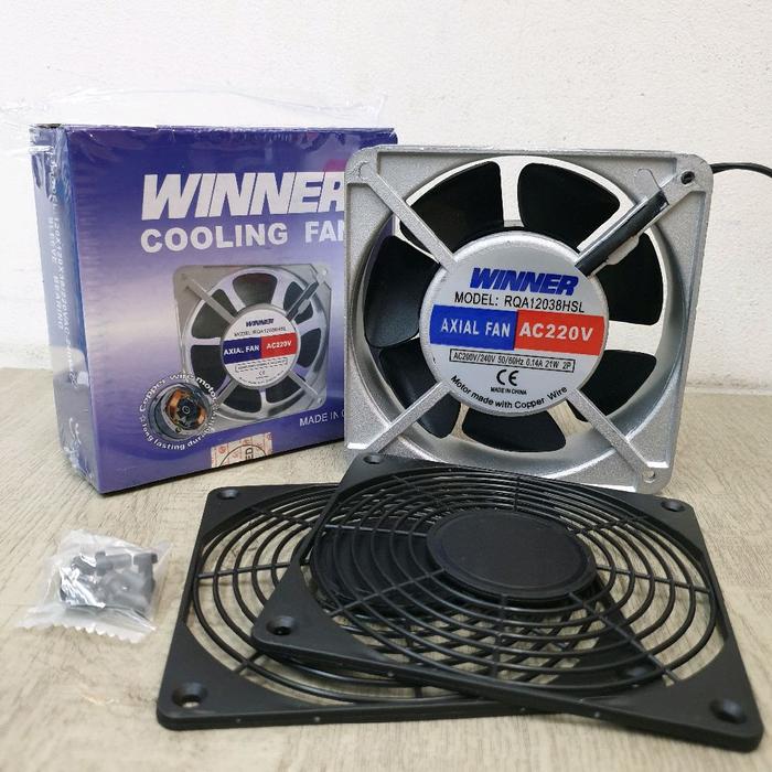 Jual Cooling Fan AC 220V 12X12X3.8CM KIPAS PEDINGIN 12CM WINNER 4 INCH ...