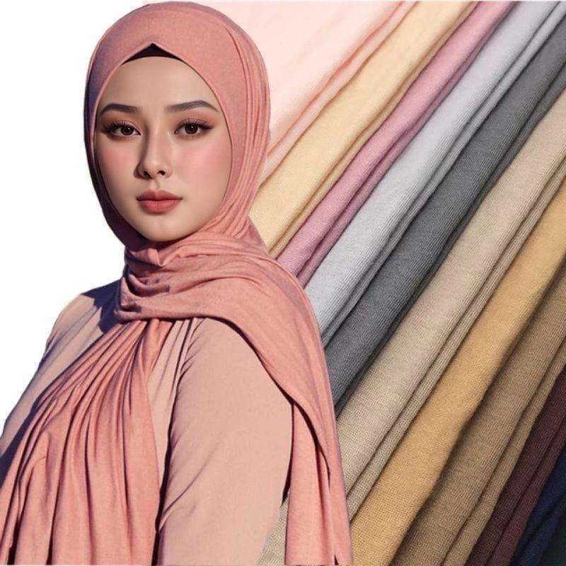 Shawls Jersey Cotton Premium/ Malas Pashmina Muslimah-Jahit Jilbab ...