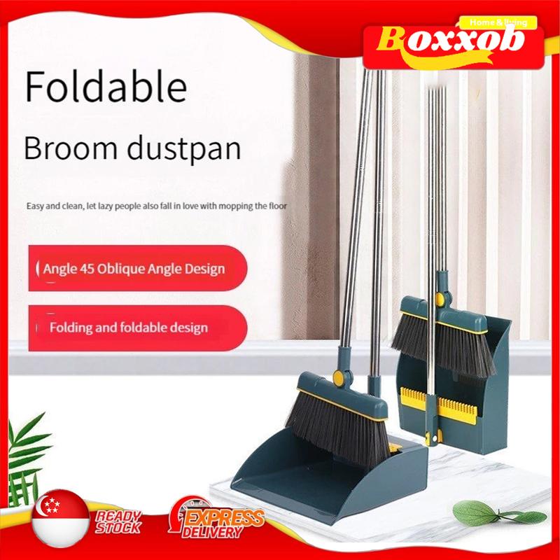 【BB】Magnetic handle Rotating Broom With Dustpan Household Rotable ...