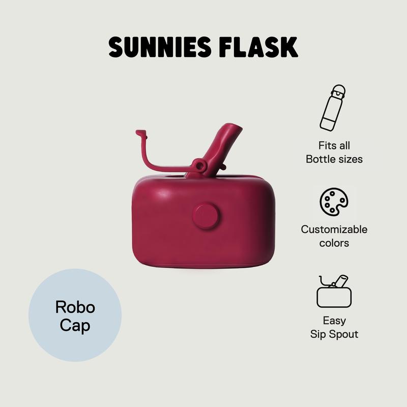 Sunnies Flask Robo Cap (Cube-Shaped Sip Water Tumbler Accessory ...