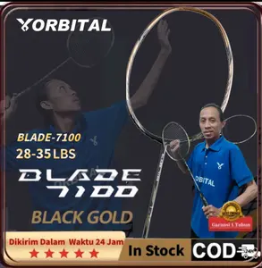 2025 NEW ORBITAL BLADE 8200 Plus Black RED Raket Badminton Full Carbon ...