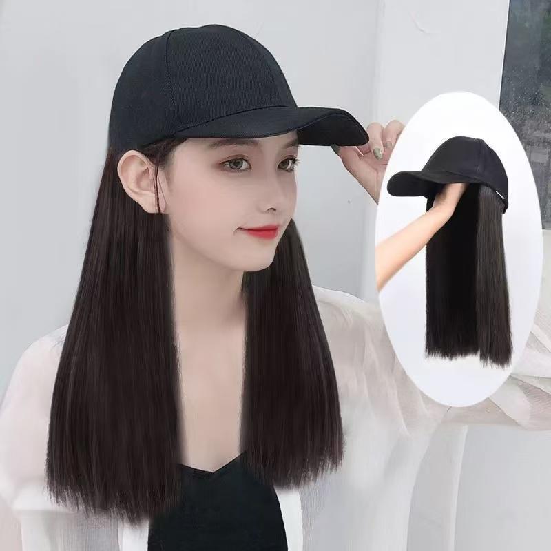 Topi rambut palsu rambut pendek simulasi sekeping muka semul - TikTok ...