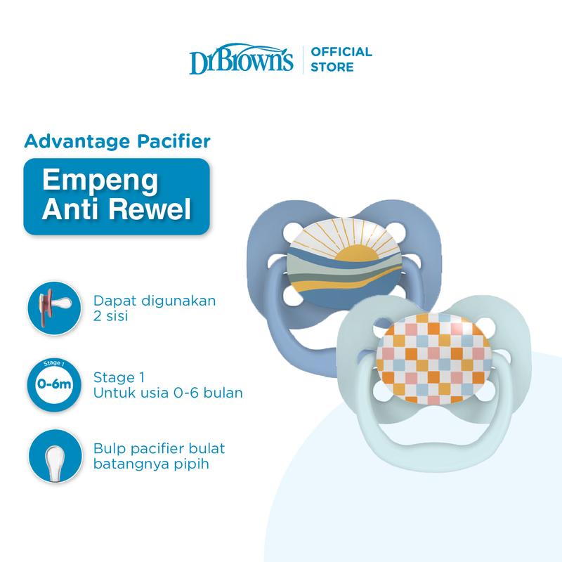 Dr.Brown's Advantage Pacifier Assorted, 2-Pack / Pacifier / Empeng ...