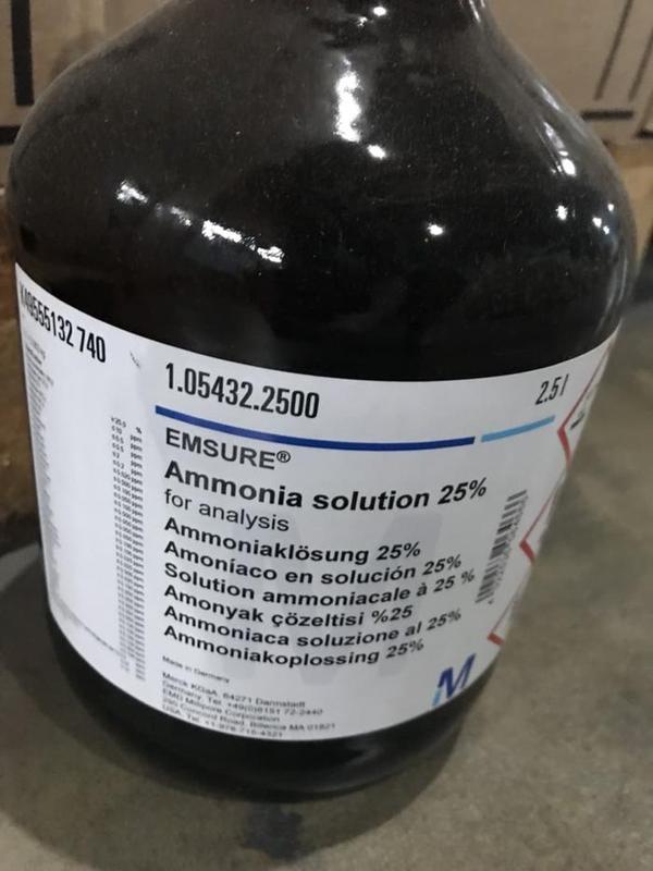 Nh4Oh, Ammonium Hydroxide, Ammonia Solution, Merck, 2.5 Liter - Shop ...
