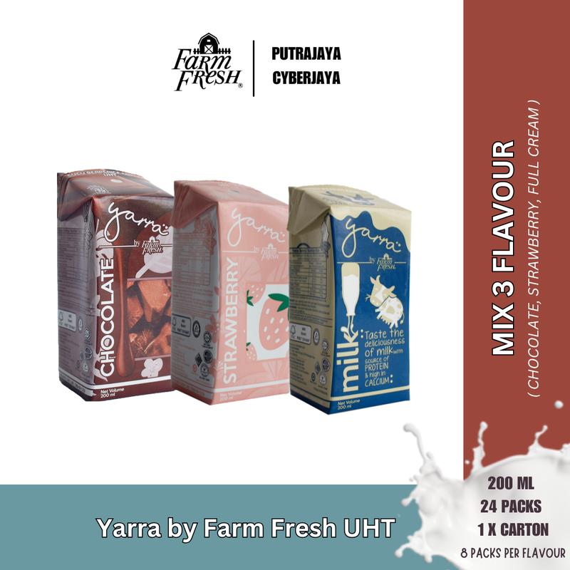 ^ Mix 3 flavour ^ Yarra by Farm Fresh UHT 200ml x 24 Packs susu ...