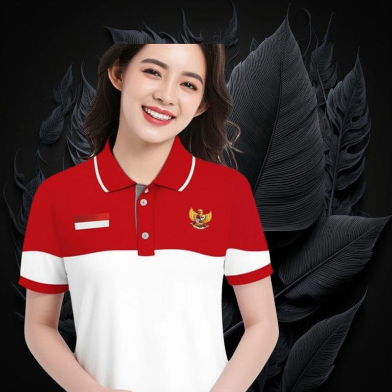 Kaos Polo Merah Putih Indonesia Bordir Kaos Kerah Garuda Kemerdekaan ...