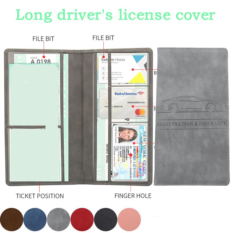 【Buy 1 get 1 Free Gift】Long Driving License Cover Multifunctional ...