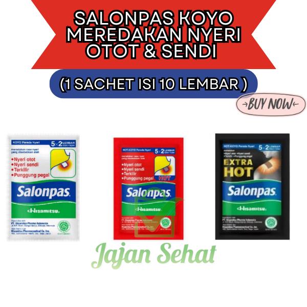 Per sachet Salonpas Plaster Koyo Hangat Panas Dan Extra Panas Atasi ...