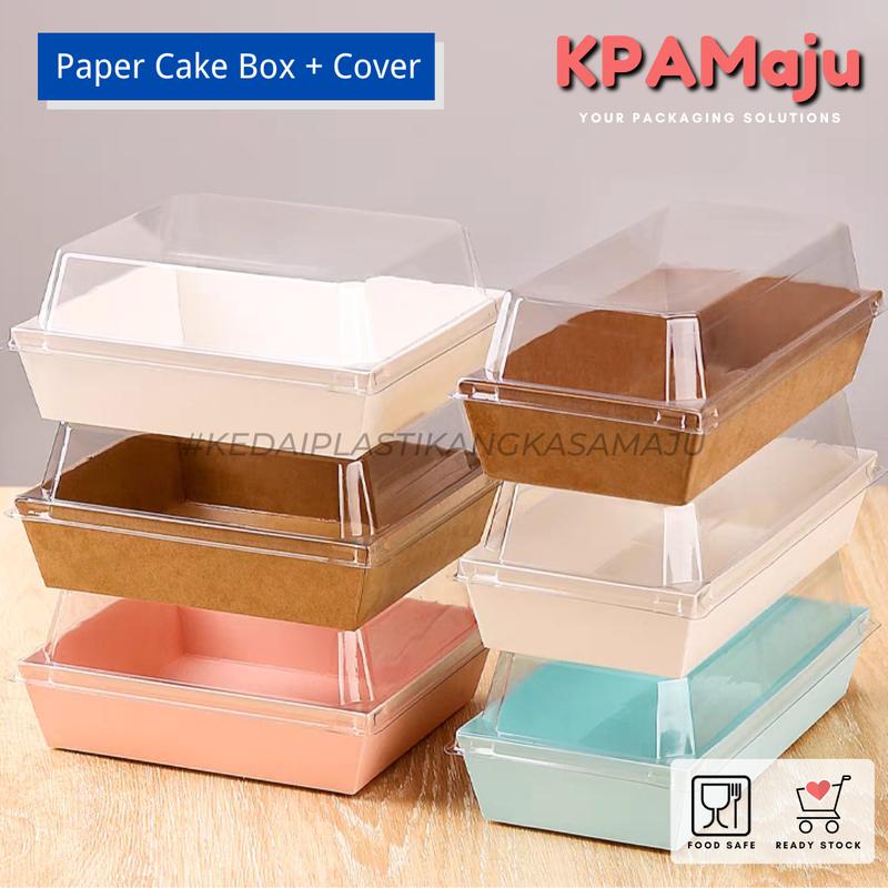 [50pcs] Paper Square / Rectangular Cake Box + Cover - Sandwich - TikTok ...