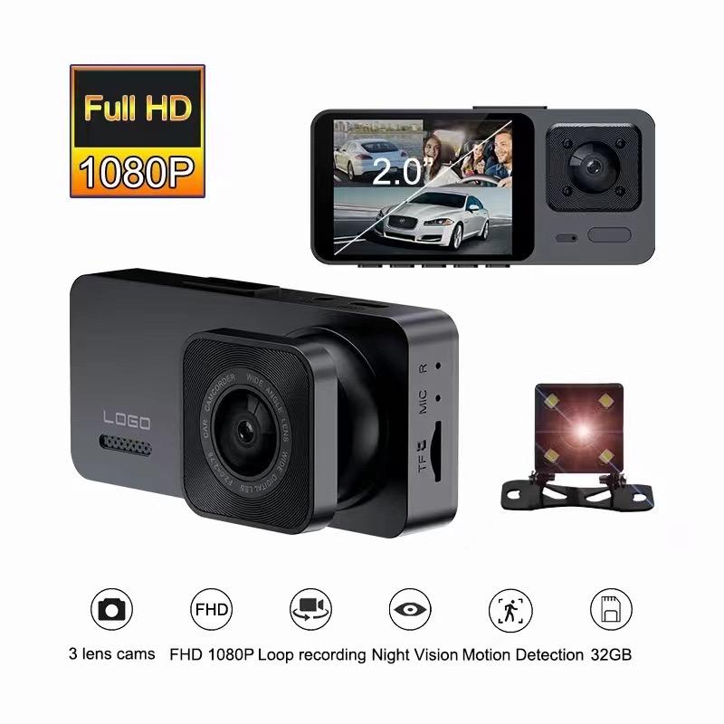 Dash Cam, Kamera Depan dan Belakang, 1080P, DVR Kereta, Perakam ...