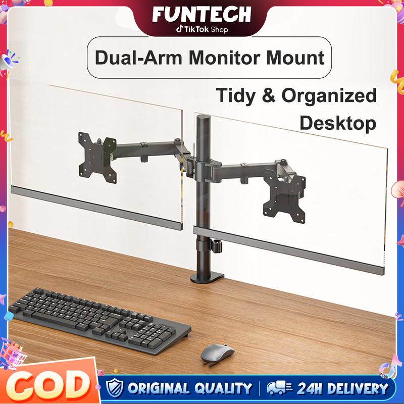 【Expose】Dual-arm Monitor Bracket Mount C-clamp and Grommet Desktop ...