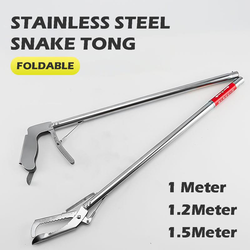READY STOCK304 Stainless Steel Snake Pliers Foldable Snake Catcher ...