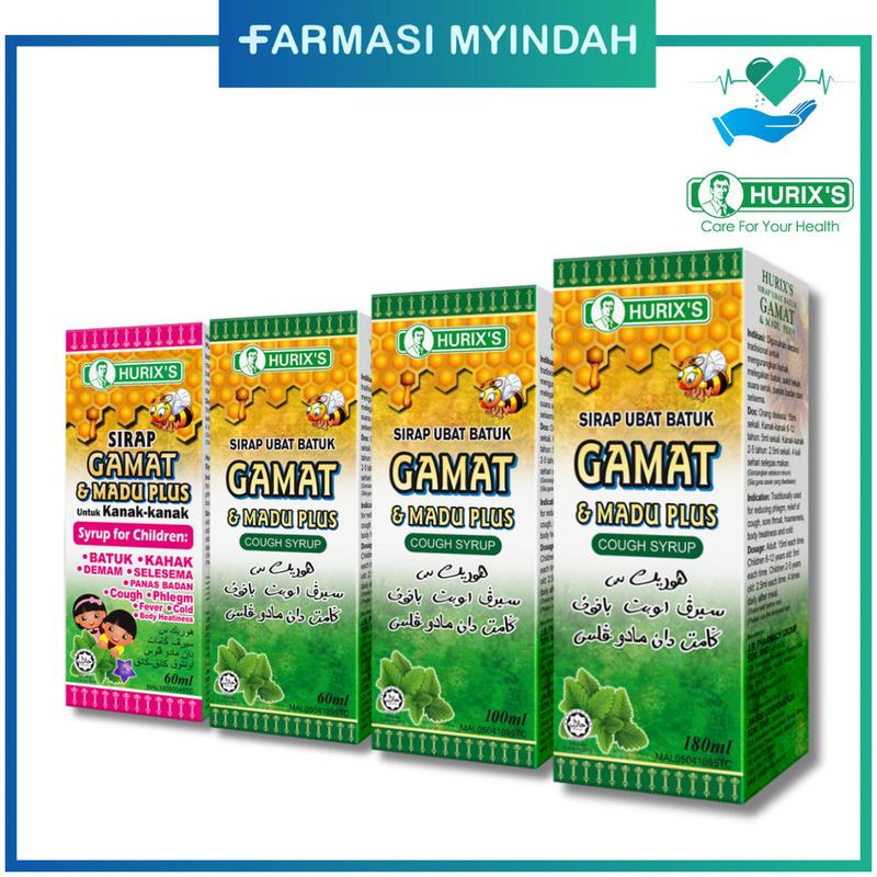 Hurix's Sirap Ubat Batuk Gamat & Madu Plus (60ml/ 100ml/ 180ml ...
