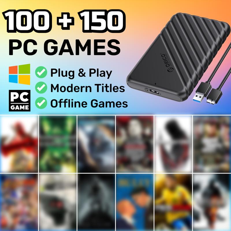 100 PC Games + 150 Gamehouse PopCap (500GB HDD) Plug & Play Harddisk ...