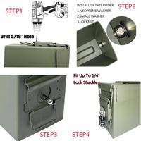 Jual 50 Cal Ammo Box Can Steel Gun Lock Hardware Kit Ammunition Gun ...
