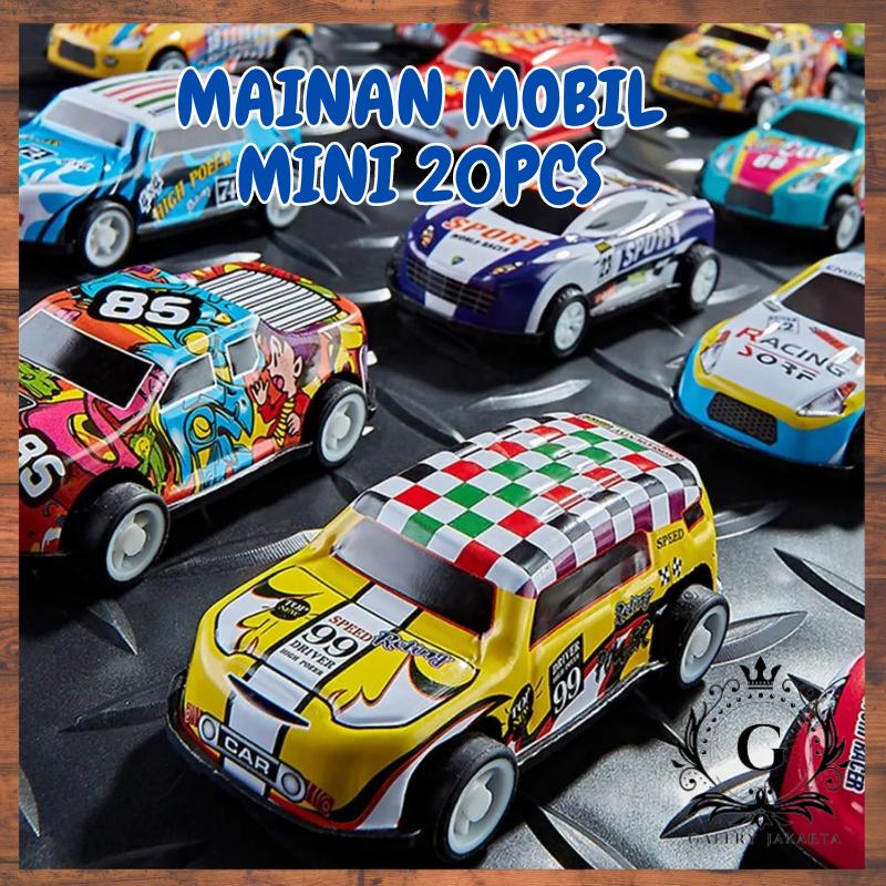 GaleryJak 20Pcs Mobil Mini Mainan Anak PullBack Mix Collorfull Racing ...