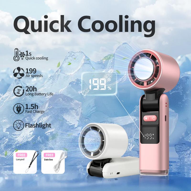 Portable Mini Turbo Fan 6000mAh Ice Mode 199 Speed Level LE - TikTok ...