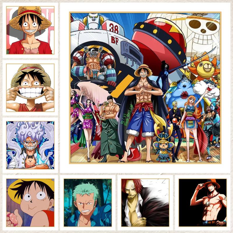 Set Lukisan Berlian 5d Anime One Piece, Kanvas Dinaik Taraf, - TikTok ...