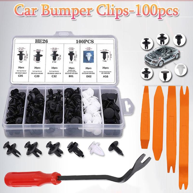 100pcs Car Clip Car Fastener Car Bumper Clips Rivet Door Panel - TikTok ...