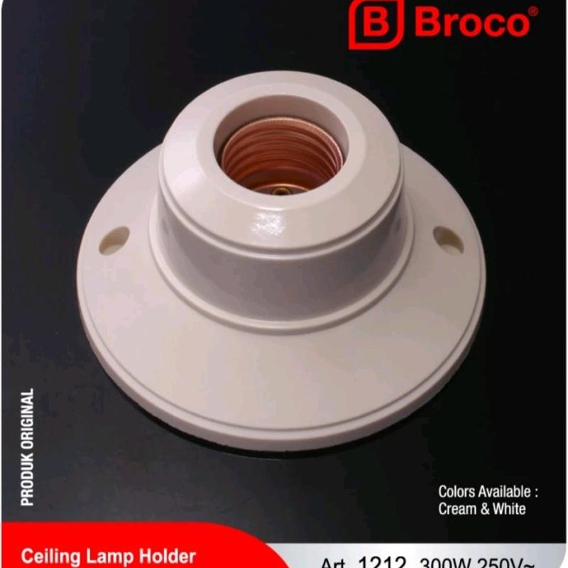 BROCO Fitting Plafon Bulat 1212 55 E27 cream / putih - Shop | Tokopedia