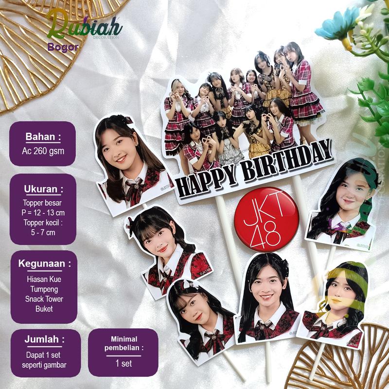 Custom Nama Foto Topper cake JKT48 Hiasan Kue Ulang Tahun Snack - Shop ...