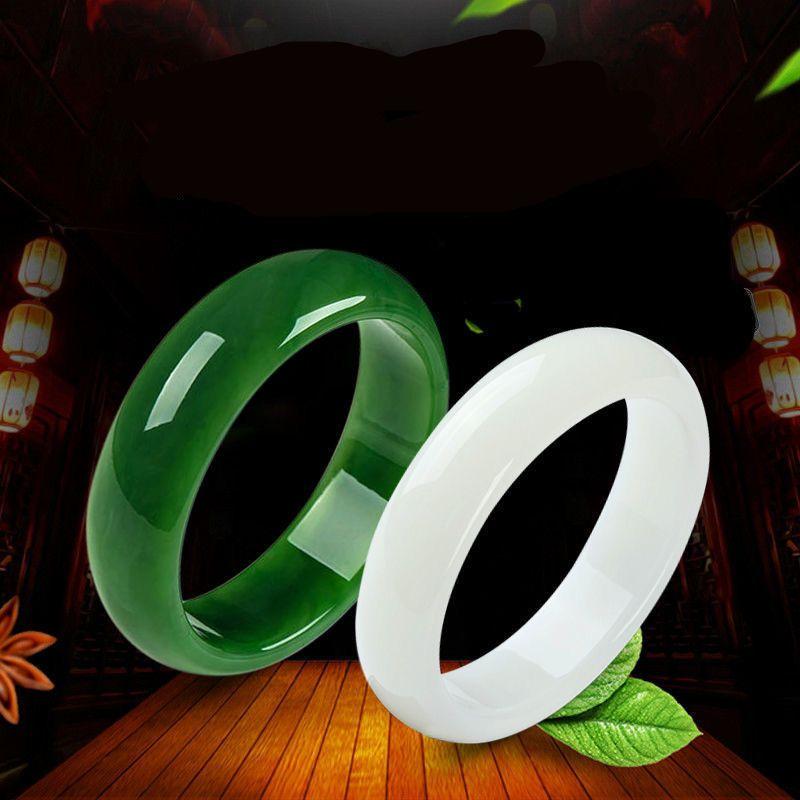 Gelang beryl bayam untuk wanita, gelang Jed putih, hadiah, Warna zamrud ...