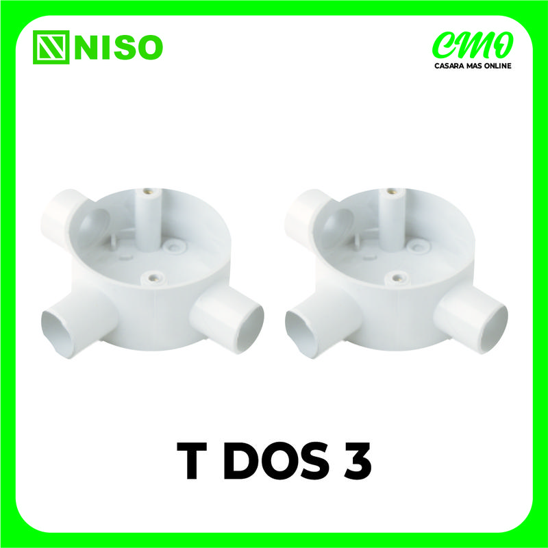 T DUS / T-DUS / T DOS CABANG 3 NISO 20 MM PUTIH T DUS KABEL LISTRIK ...