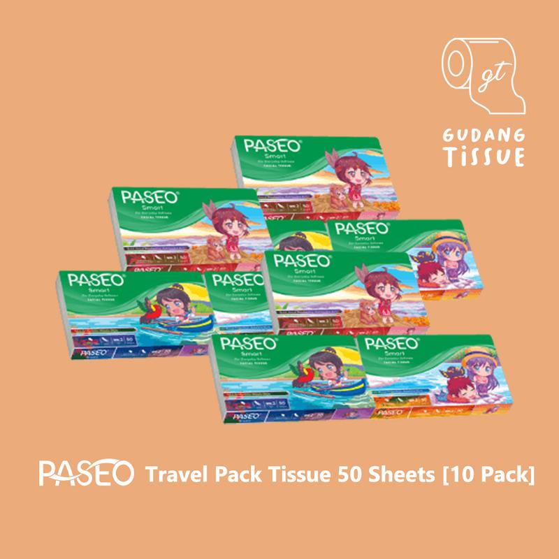 Paseo Smart Travel Pack 50 Sheets [10 Pack] Tissue Tisu - Shop | Tokopedia