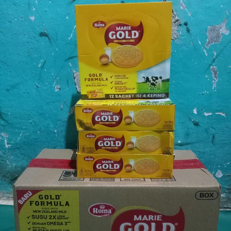 roma marie gold 1 box isi 12sachet Biskuit Susu Food Cookies Snacks ...