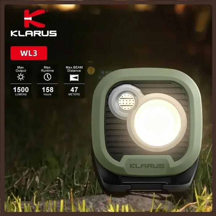 Jual Klarus WL3 Portable COB Flashlight Dual-color Camping Light 1500 ...