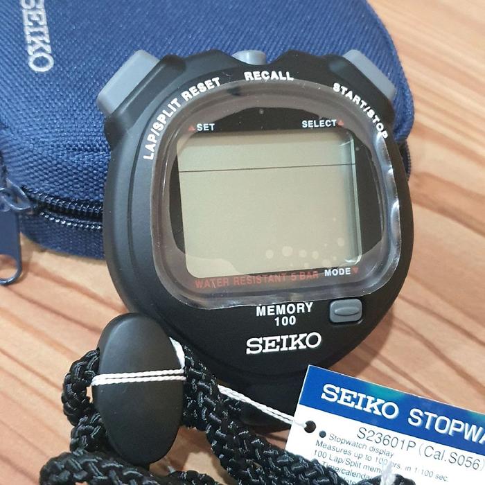 Jual Seiko Stopwatch S23601P Cal S056 Tahan Air 6 Bar dengan Memory 100 ...