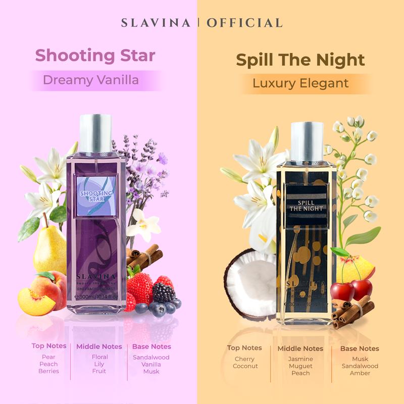 SLAVINA Bundle 2PCS Body Mist Shooting Stars + Spill The Night (Party ...