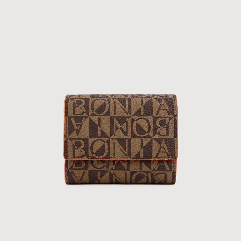 Bonia Medium Brown Monogram Trifold Short Wallet - TikTok Shop Malaysia