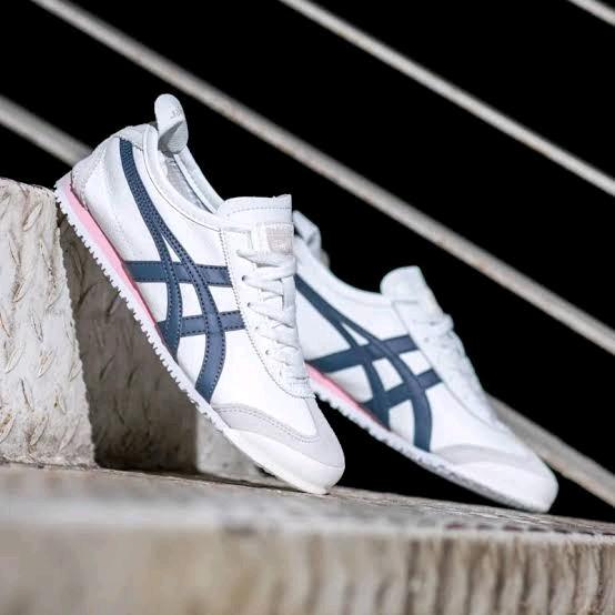 SEPATU ONIT TIGER WHITE NAVY PINK - Shop | Tokopedia