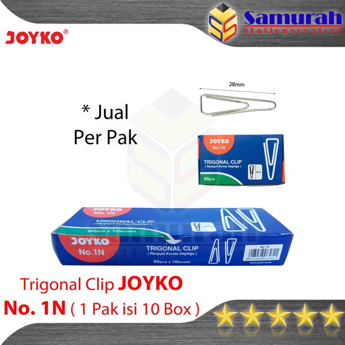 Promo Trigonal Paper Clips No 1 Joyko Per Box isi 10 pak @ 60 pcs ...